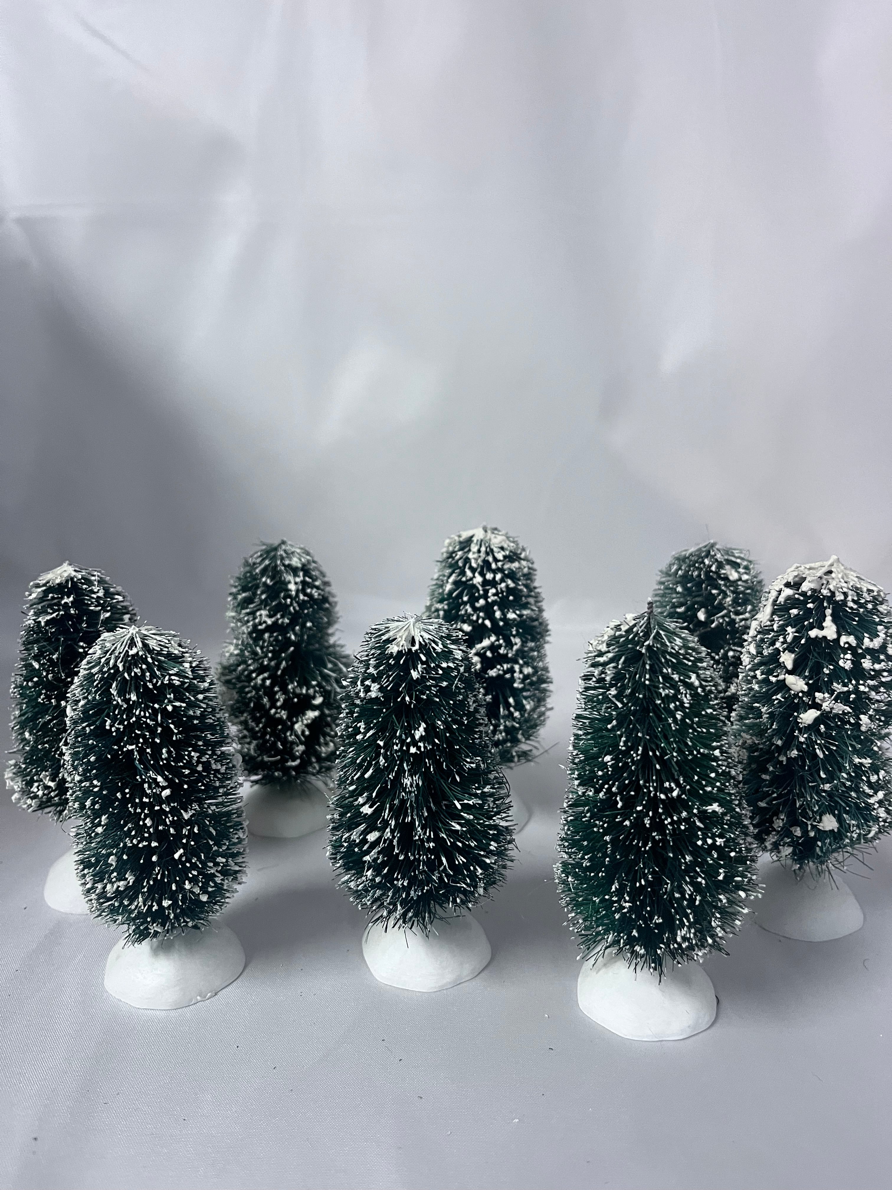 Frosted Topiary Trees- Set of 8 Pieces – Grampy's Villages